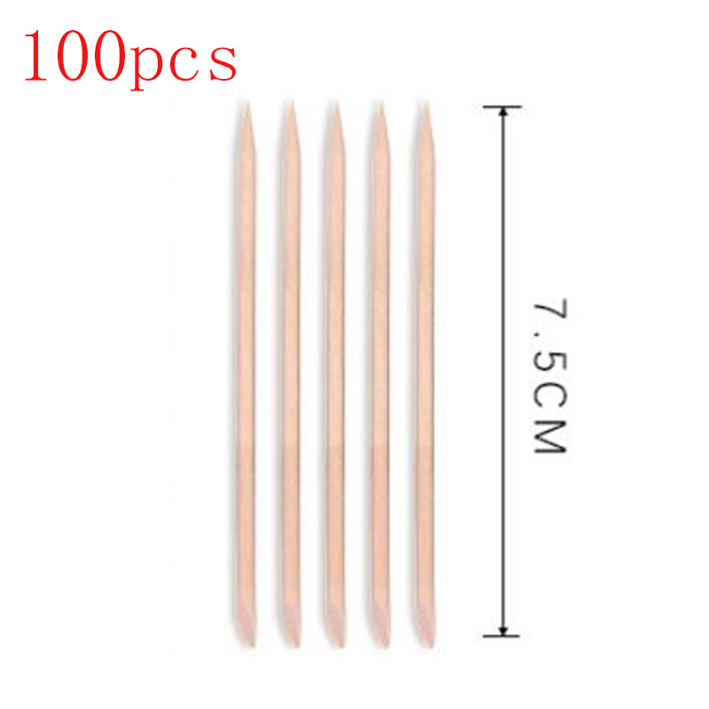100 Pcs Nail Art Orange Wood Stick Sticks Cuticle ... – Grandado