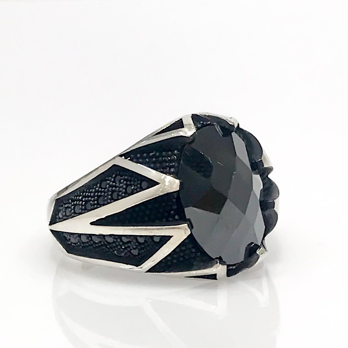 Black Onyx Sterling Silver Men 'S Ring – Grandado