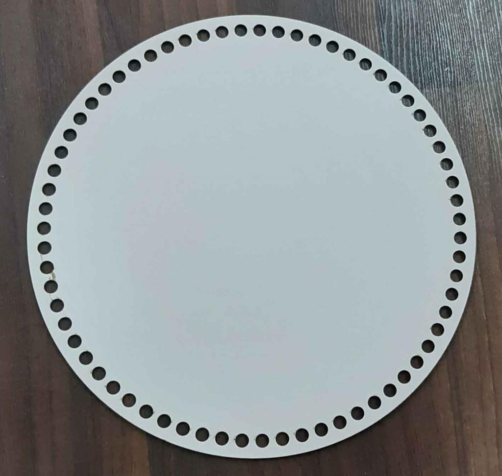 Wooden, white 30 cm diameter plate – Grandado