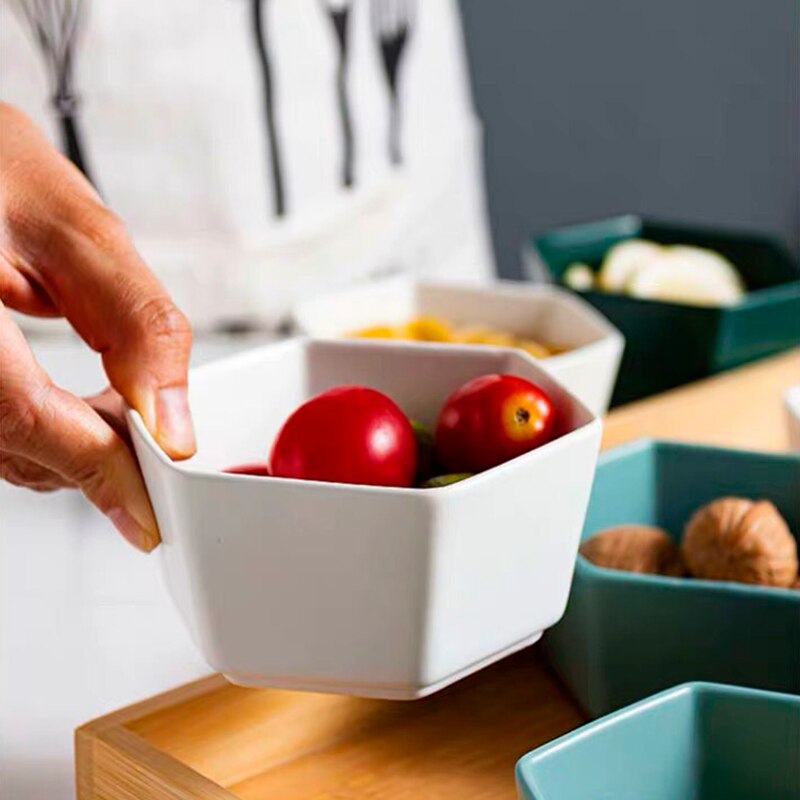 Ceramic dry fruit snack tray split tray nut placem... – Grandado