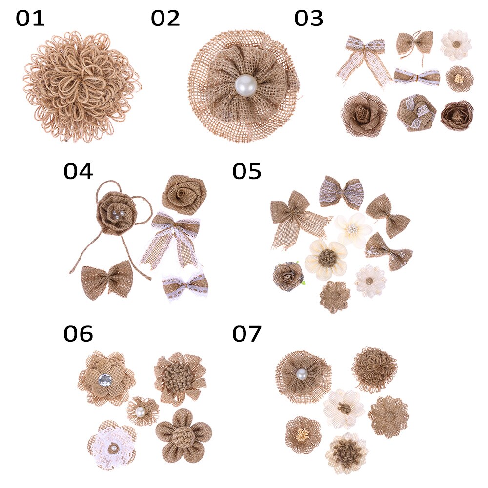 Handmade Jute Hessian Burlap Flowers Sew on Patch ... – Vicedeal