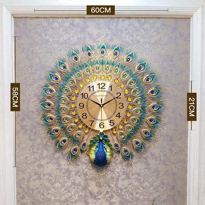 European Luxury Quartz Large Wall Clock Art Golden... – Grandado