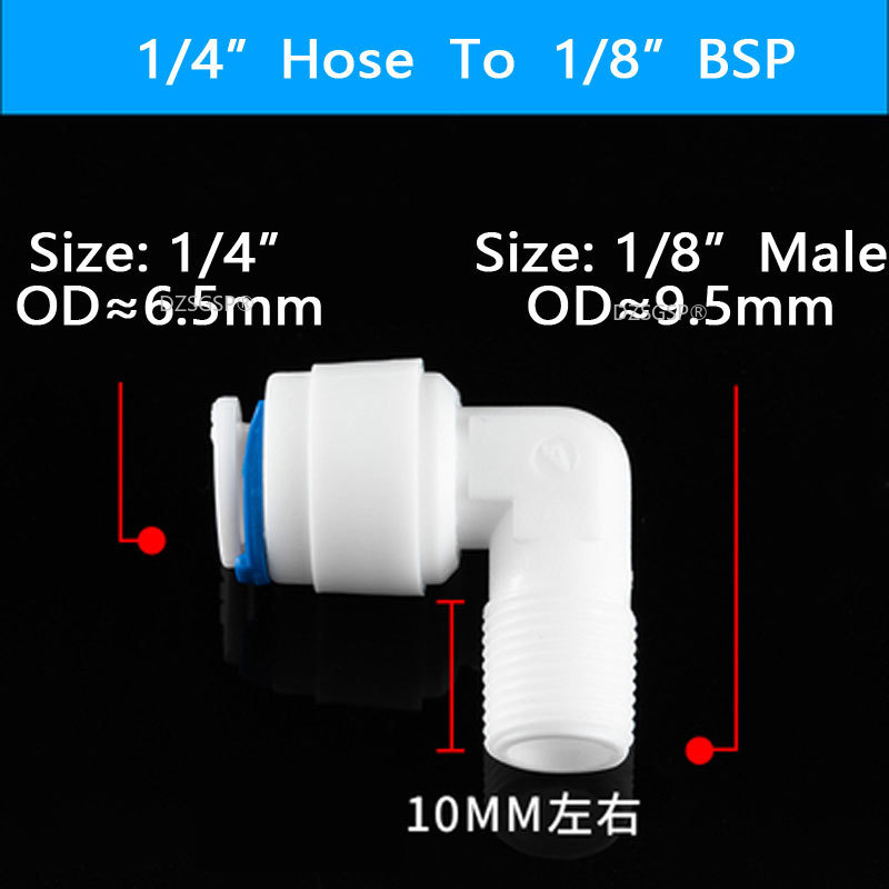 RO Water Elbow Quick Coupling Fitting 1/4" 3/... – Vicedeal