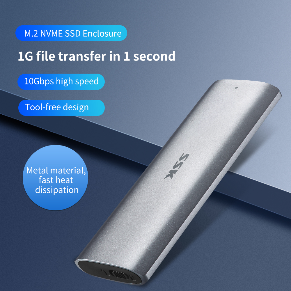 SSK M.2 SSD Case NVME Enclosure M.2 to USB Type C ... – Grandado