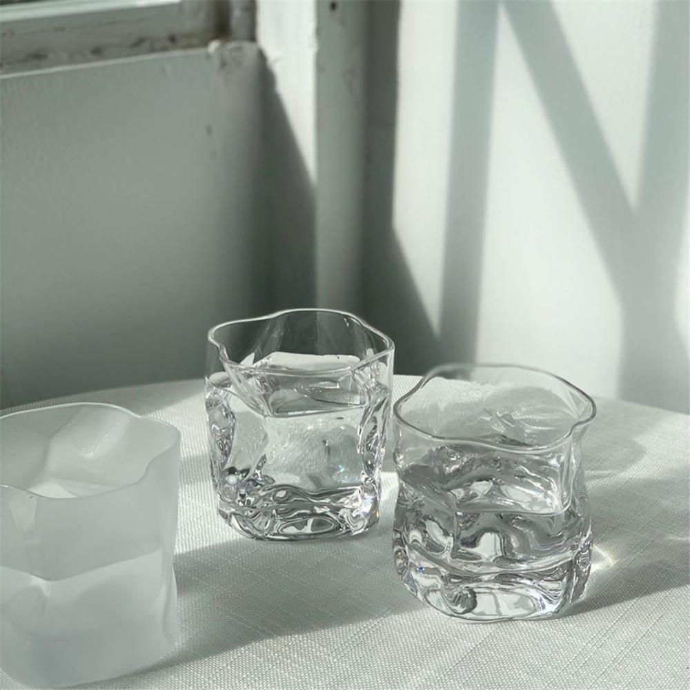 Ins Irregular Glass Whiskey Glass Coffee Cup Milkshake Glass – Grandado