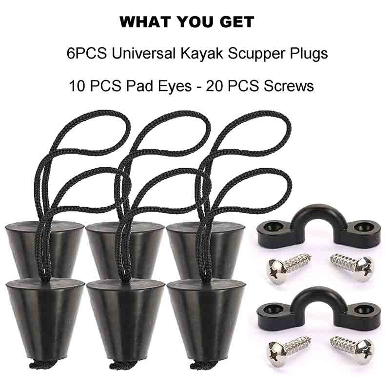 6PCS Universal Kayak Scupper Plug Kit, Kayak Scupp... – Grandado