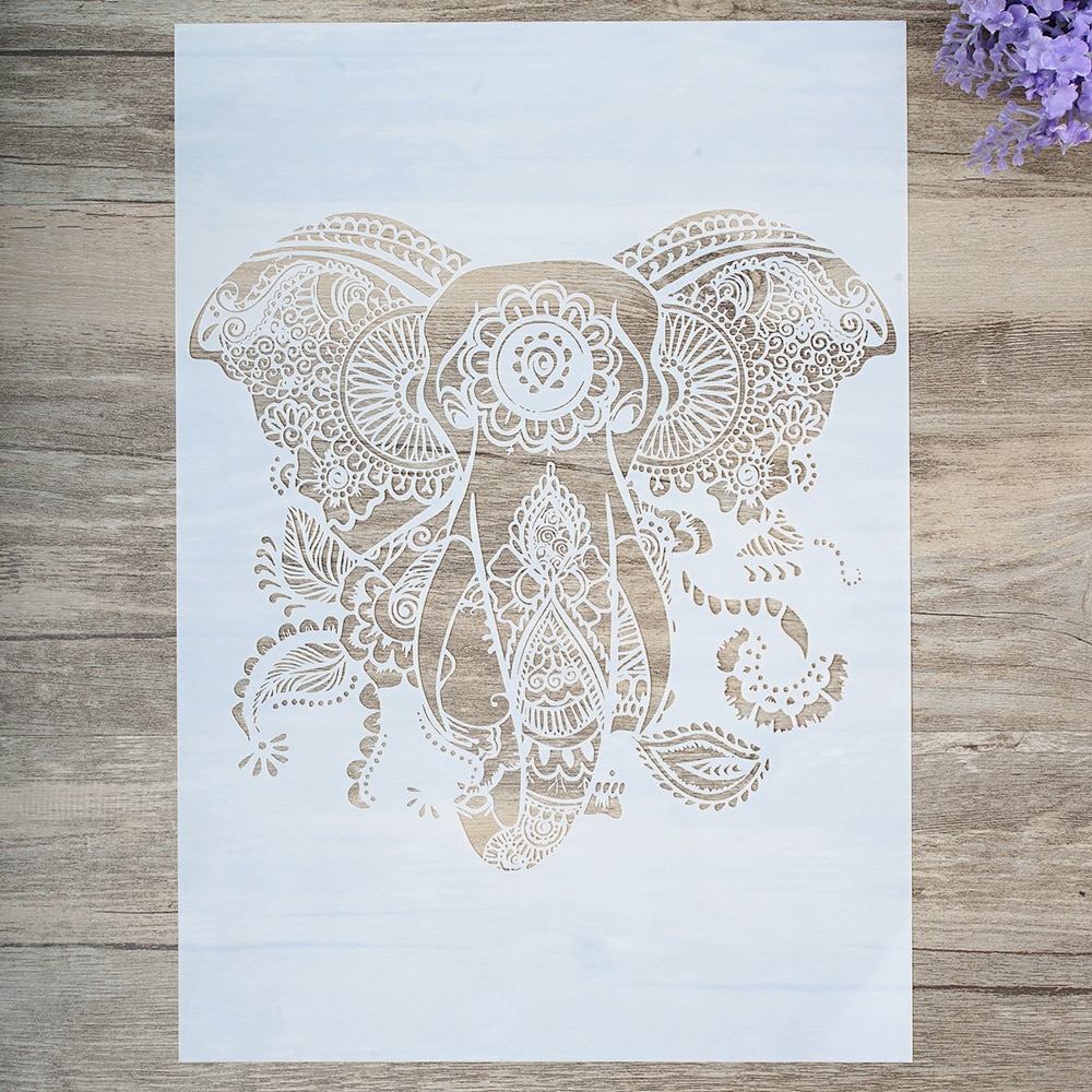 A4 A3 A2 Size DIY Craft Layering Elephant Stencil ... – Grandado