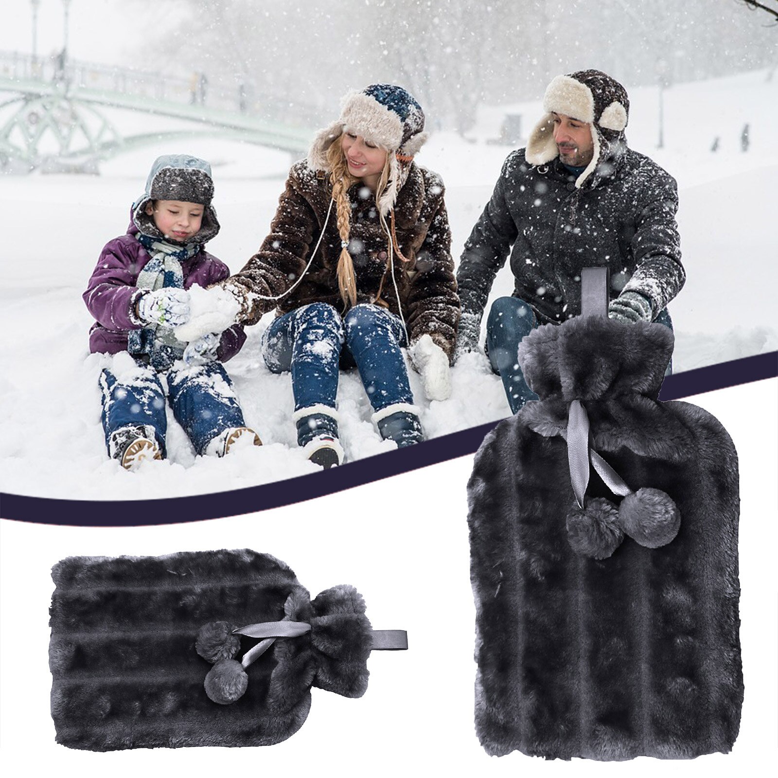 Water Bottle With Plush Soft Cover Winter Hand War... – Vicedeal