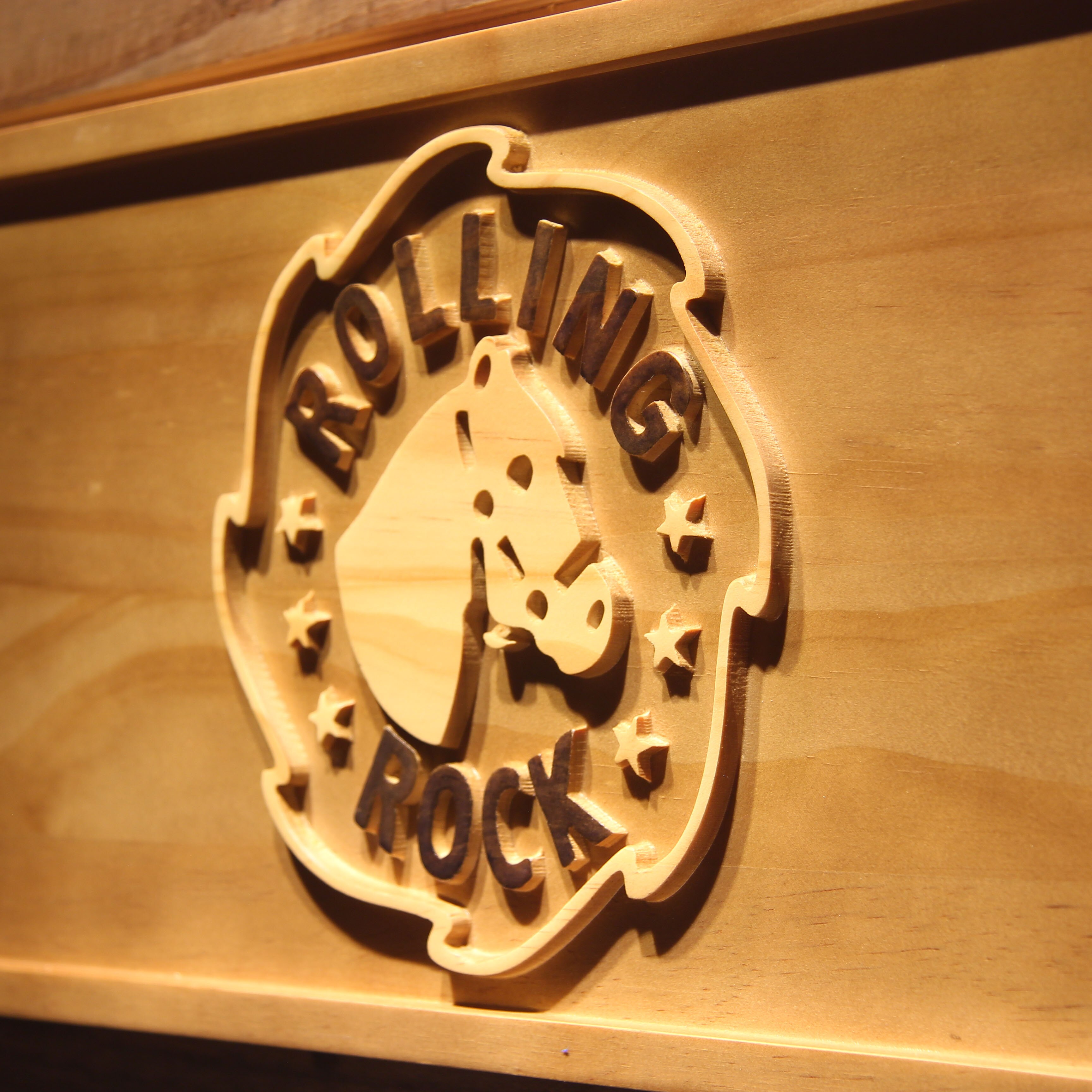 Rolling Rock Beer 3D Wooden Bar Signs – Grandado