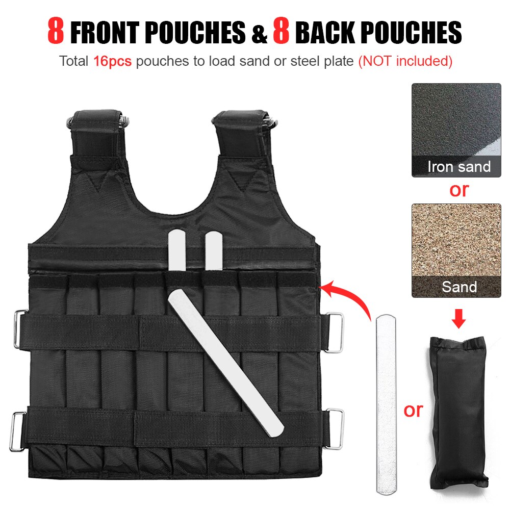 Max Loading 15kg Adjustable Weighted Vest Weight J... – Grandado