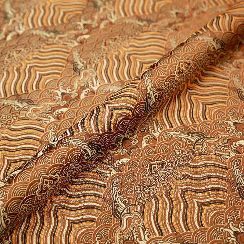 75cm Brocade Jacquard Satin Fabric Wave Material f... – Grandado