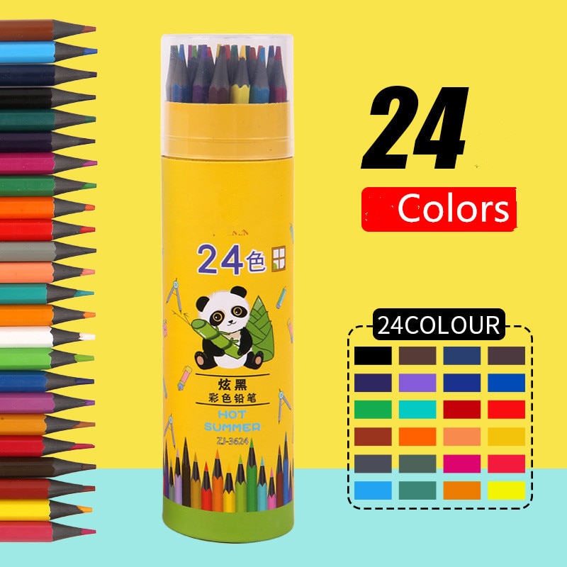 Leuke Cartoon 24 Kleur Potloden Kinderen/Volwassen... – Grandado