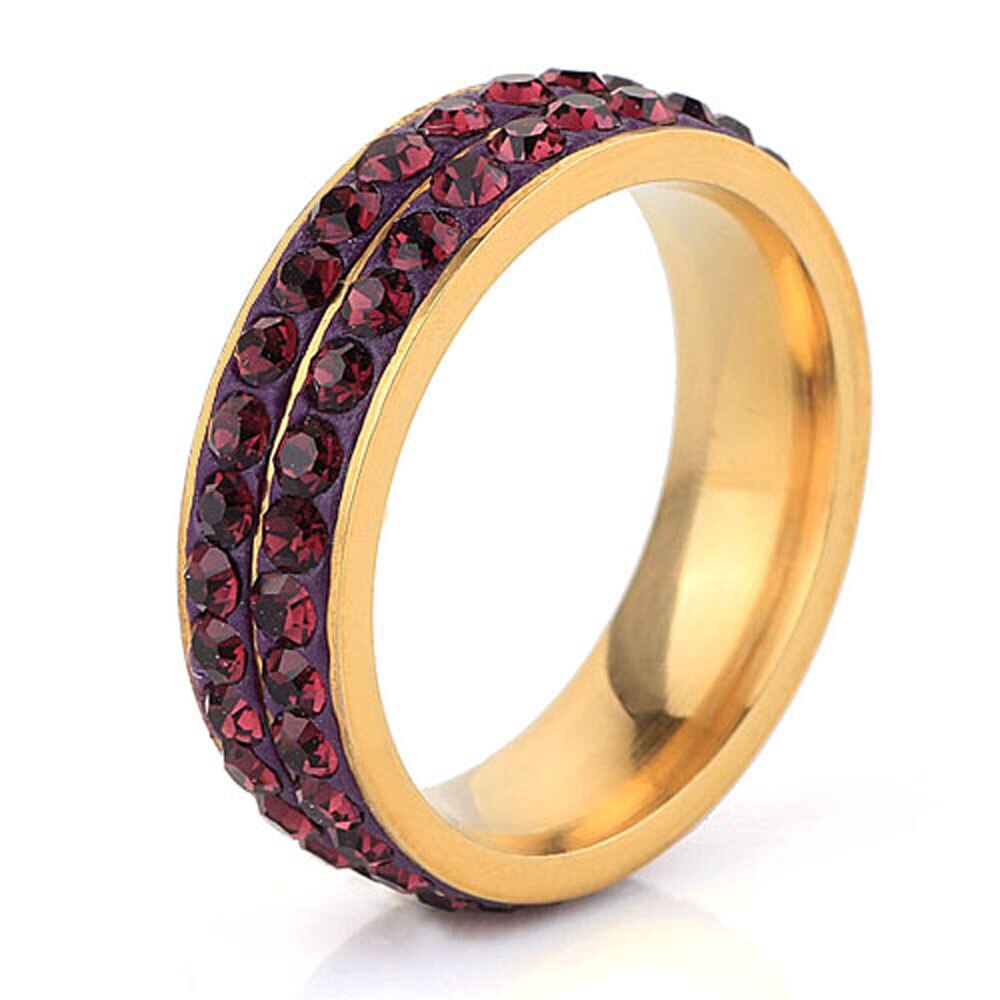 Womens 316L Stainless Steel CZ Stone Rings Engagem... – Grandado
