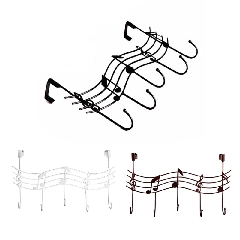 Wavy Musical Notes 5 Hooks Wall Mounted Coat Rack ... – Grandado