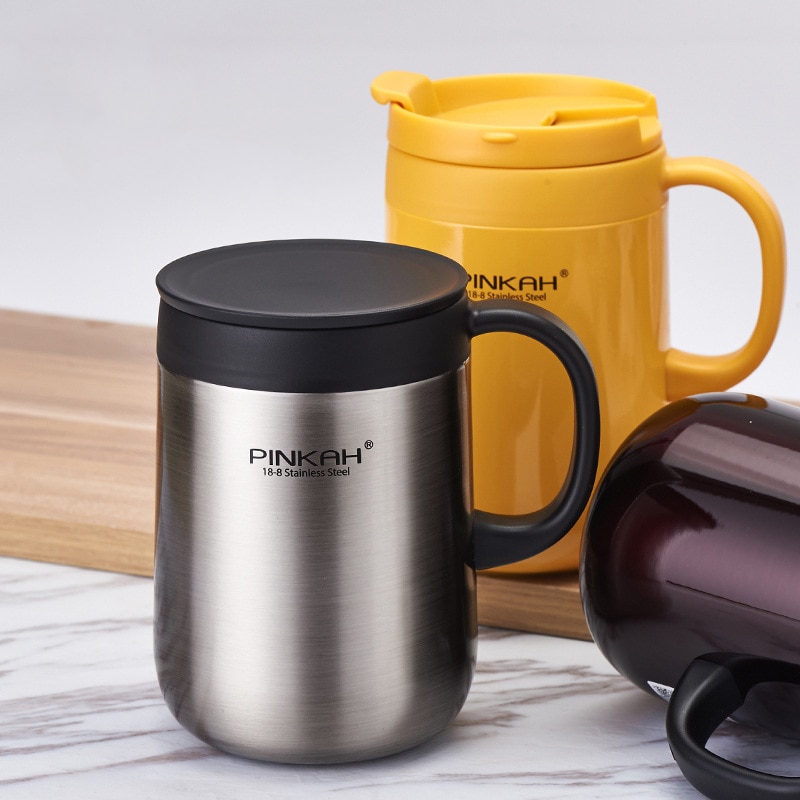 350ML/460ML Double Cover Thermos Coffee Mug Stainl... – Grandado