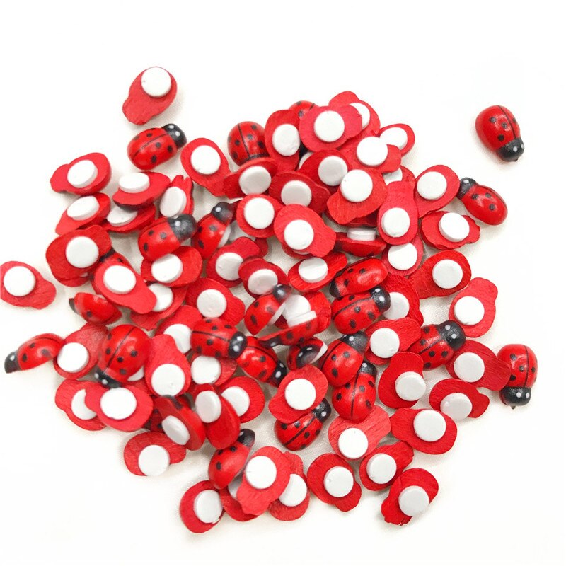 100 Uds Mini Ladybugs artesanía de madera Ladybugs... – Grandado