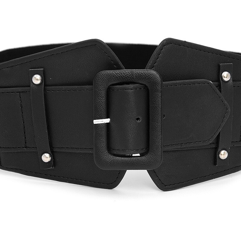 Waist Strap Black Elastic Female Belt Leather Blue... – Grandado