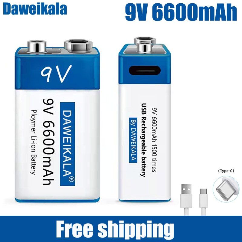 9V 6600Mah Lithium Ion Snelle Oplaadbare Batterij ... – Vicedeal
