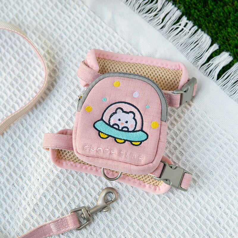 Cartoon Cat Harness Cat Vest Leash Breakaway Cat C... – Grandado