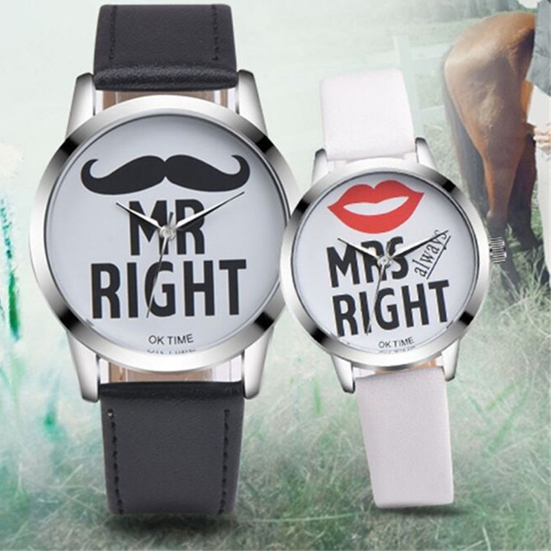 Beard Lips Pattern Couple Quartz Wristwatches Simp... – Vicedeal