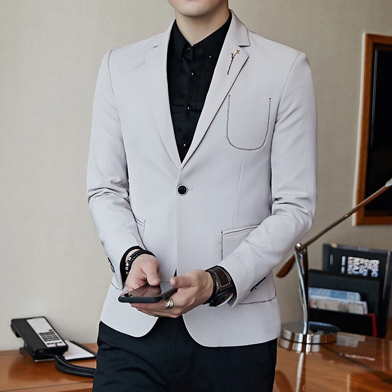 Business Casual Mannen Blazer Slanke Jasje Bruilof... – Vicedeal