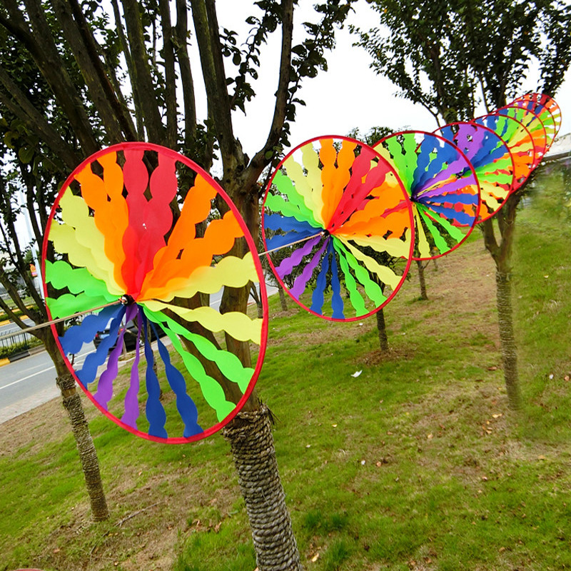 Rainbow Wheel Windmill Wind Spinner Whirligig Gard... – Vicedeal