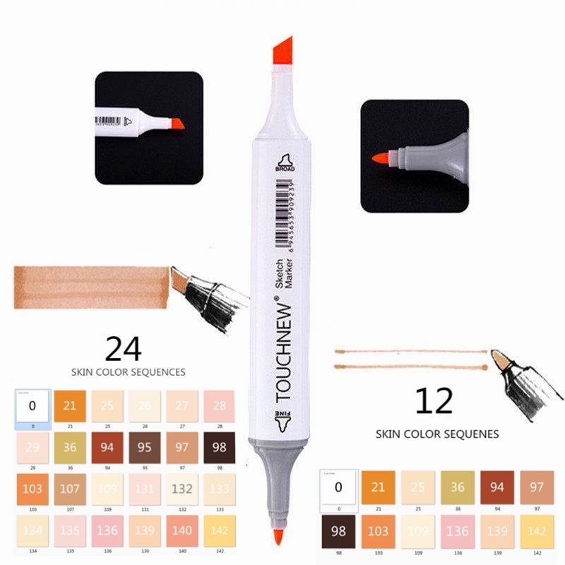 24 Color Marker pens Skin Brown Series Color for P... – Vicedeal