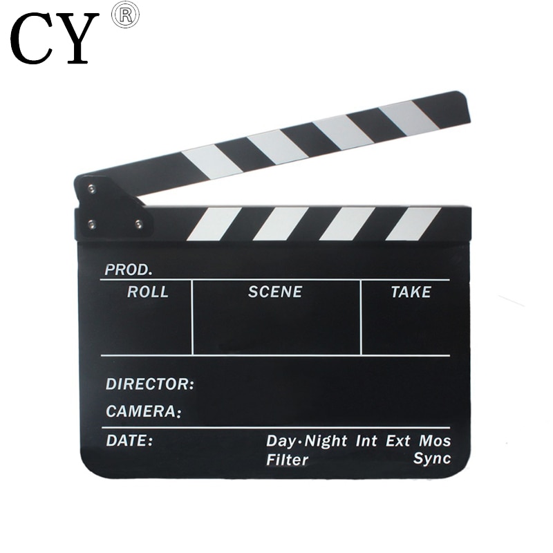 Acrylic Clapper Board English Black & White Clappe... – Grandado