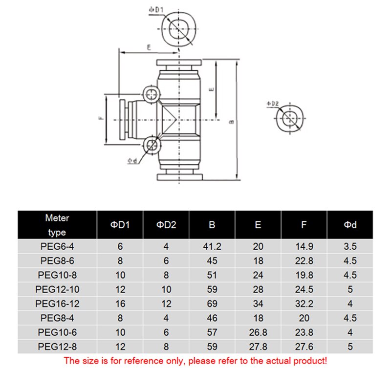 1PCS PEG6-4 PEG8-4 PEG8-6 PEG10-6 PEG10-8 PEG12-10... – Grandado