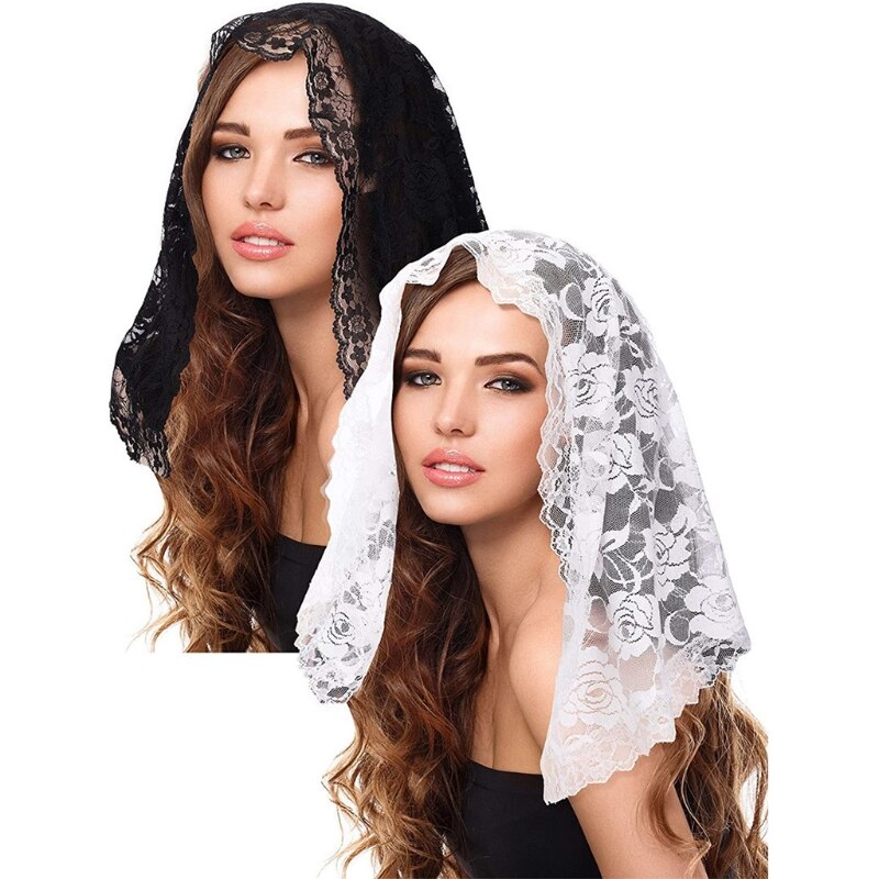 Velo de Mantilla para la cabeza, velo de Mantilla ... – Grandado