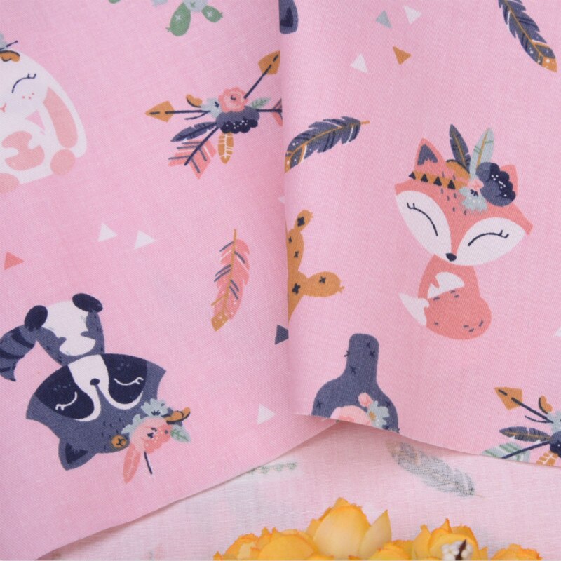 Roze Fox Kids Katoen Stof Geweven Patchwork Textie... – Vicedeal