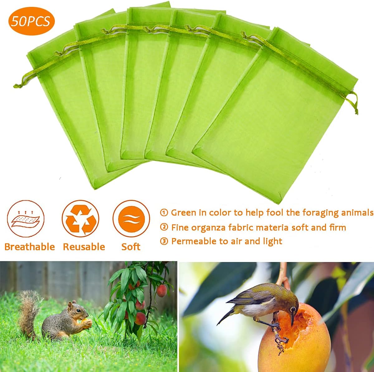 100pcs Fruit Grow Bags Netting Mesh For Grapes Str... – Grandado