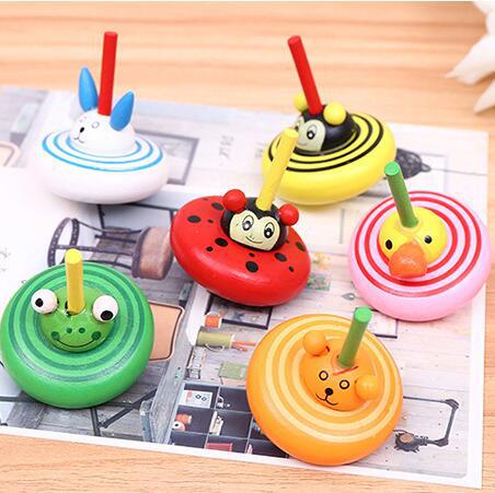 1Pcs Cute Spinning Tops Random Color Wooden Toy Fu... – Vicedeal
