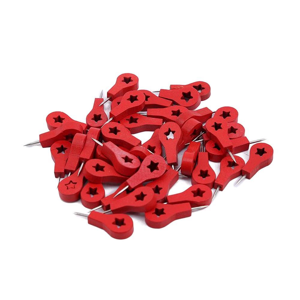40 Pcs/boxes Red Wood Map Markers Thumbtack Pins F... – Vicedeal