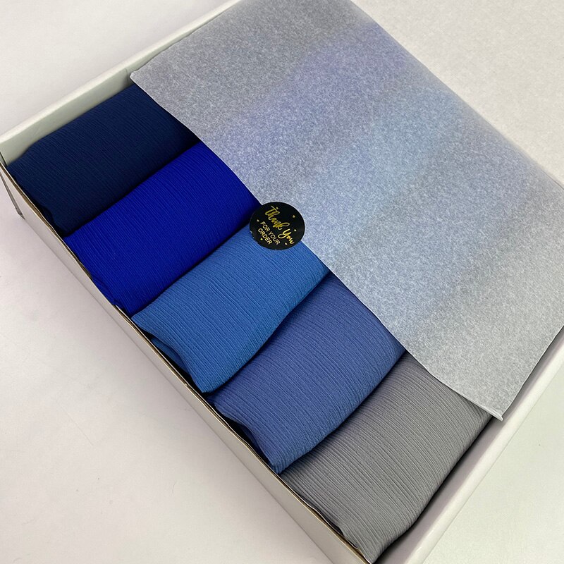 5 pcs/box Pleated Hijab Heavy Chiffon Scarf Wrap S... – Vicedeal