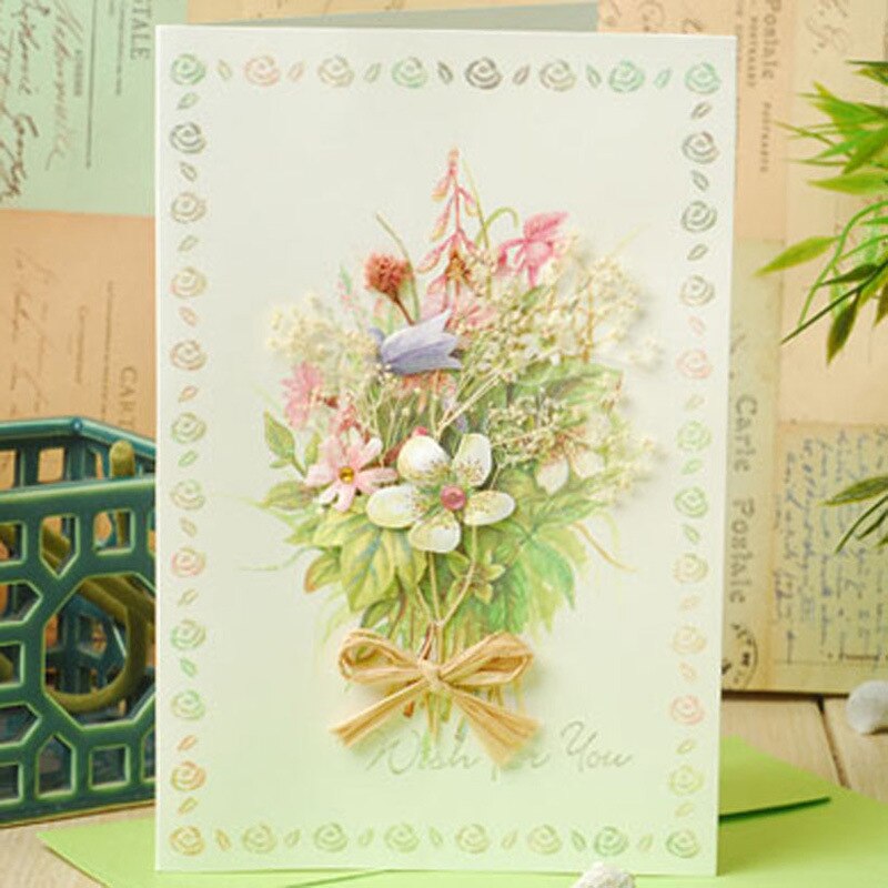 3D Half Fold Birthday Card Colorful Flowers Postca... – Grandado