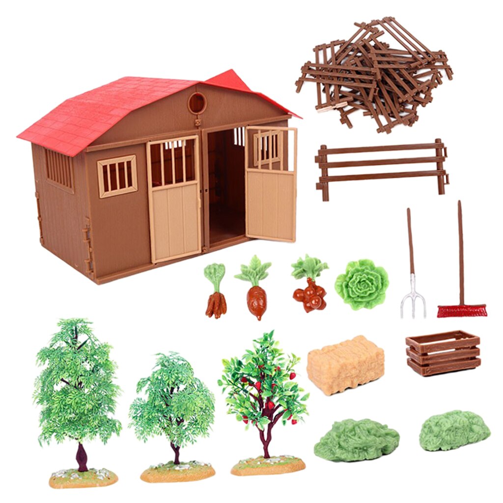 Realistic DIY Farm Model Miniatures Plastic House ... – Vicedeal