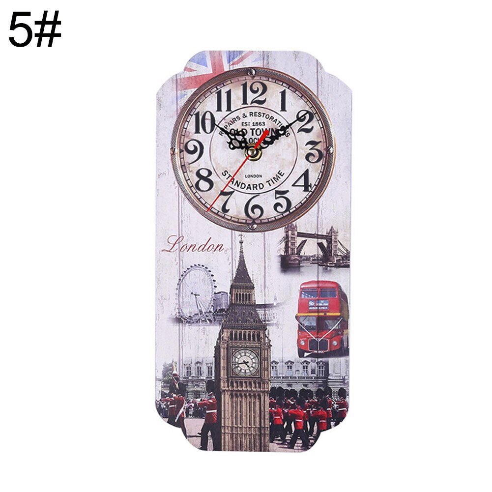 Retro Rectangle Big Ben Pattern Wall Clock Living ... – Grandado