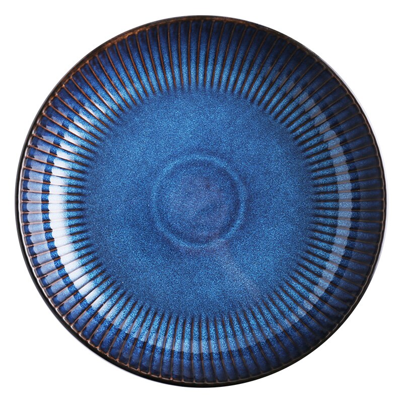FANCITY blue Western-style plate, Japanese flat pl... – Vicedeal