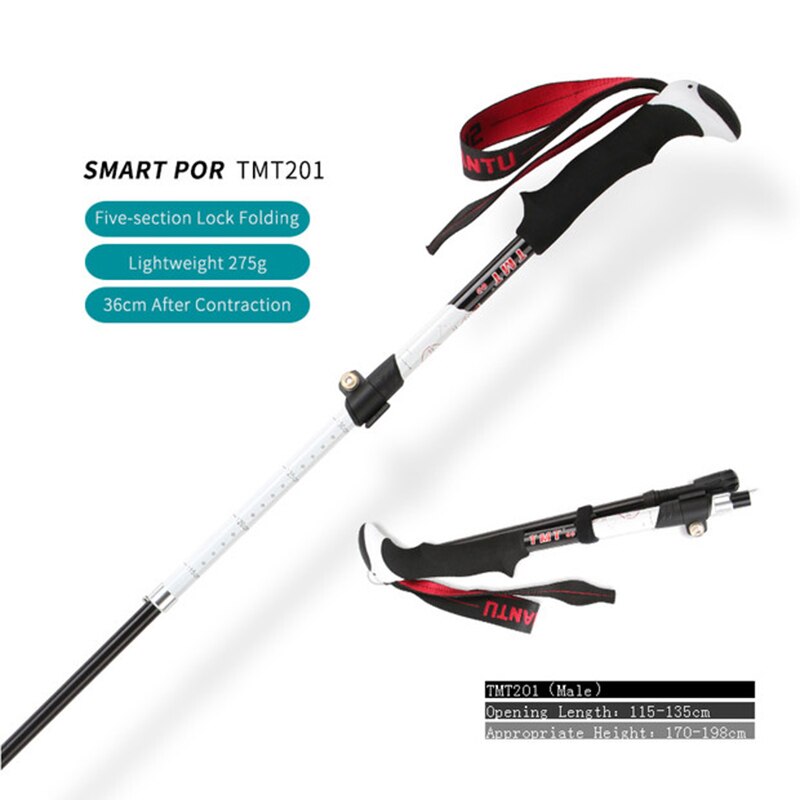 TMT 5 Fold Trekking Poles Hike Walking Stick Mount... – Grandado