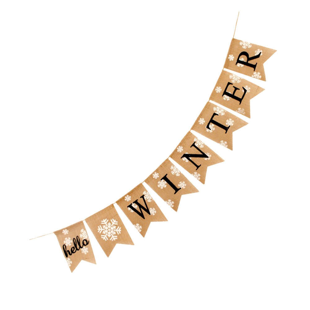 Winter Theme Burlap Banner Delicate Snowflake Swal... – Grandado