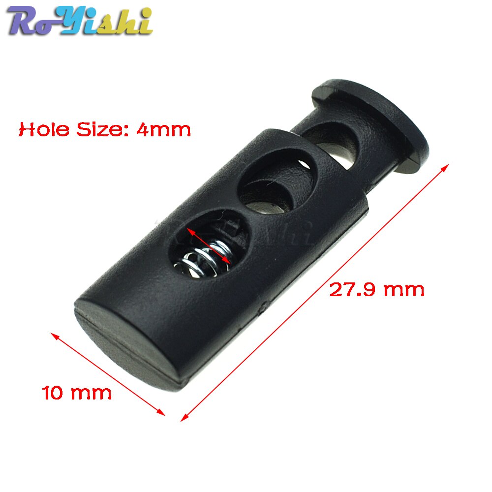 2 Holes Cord Lock Stopper Cylinder Barrel Plastic ... – Vicedeal