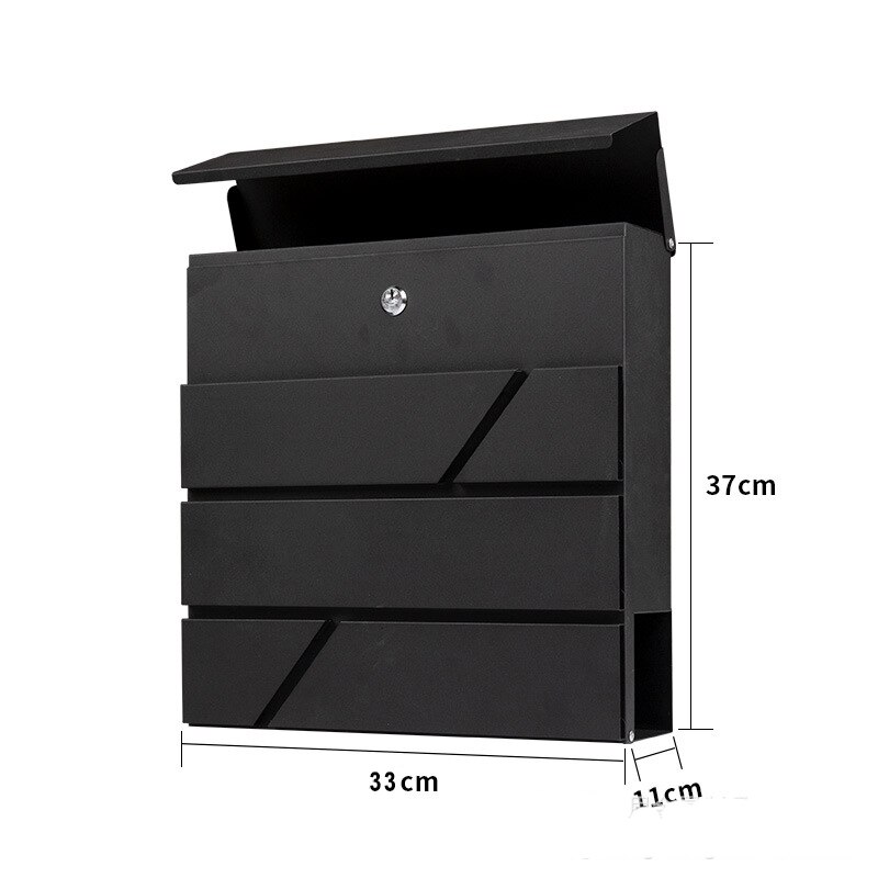 37X33X12CM Wall Mounted Modern Metal Mailbox Outdo... – Grandado