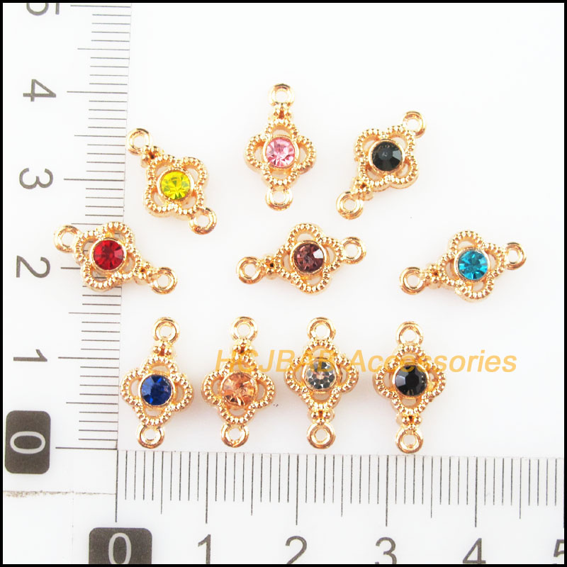 30Pcs Goud Kleur Retro Clover Gemengde Crystal Cha... – Grandado