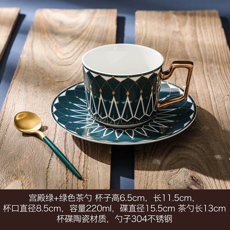 Striped Coffee Cup Bone China Luxury European Gold... – Grandado