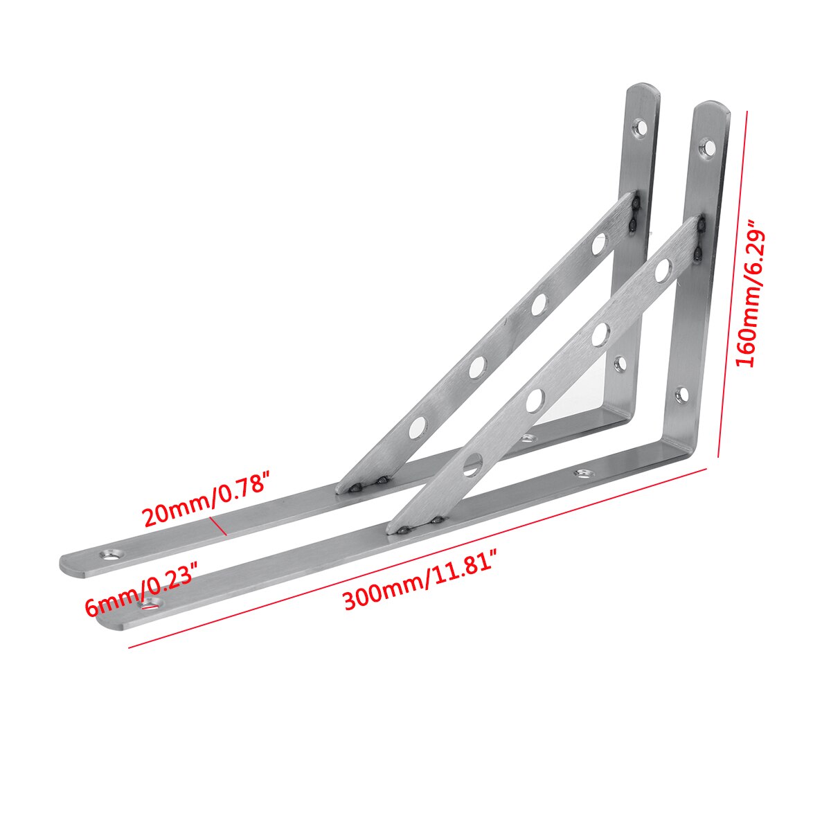 6/8/10/12" 2pc L-Shaped Triangle Bracket Wall Moun... – Vicedeal