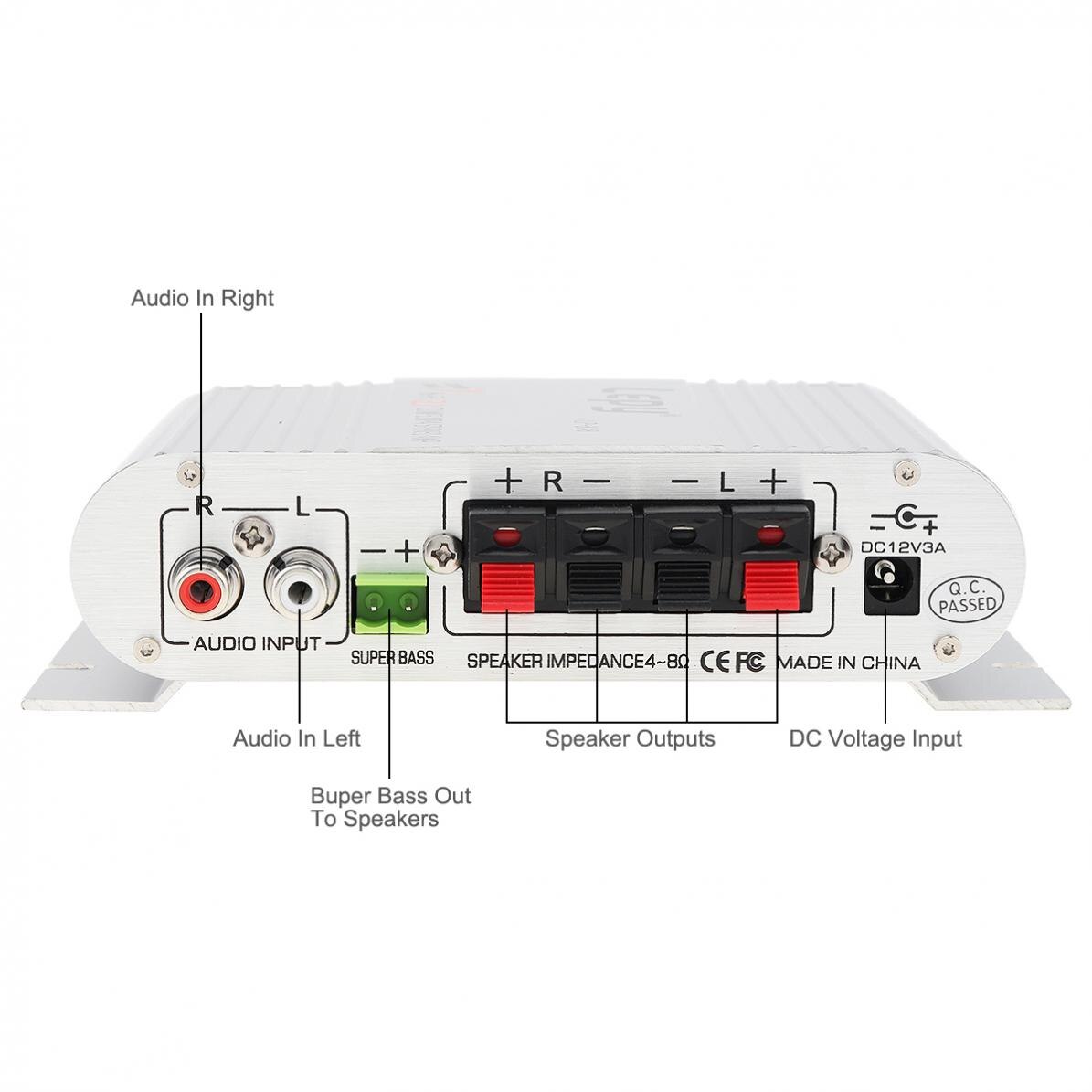 lepy Portable cars Super Bass Amplifier12V 2CH Min... – Vicedeal