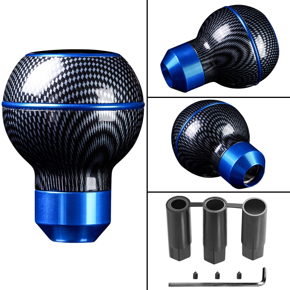 Blue Carbon Fiber Look Aluminum Gear Shift Knob Fi... – Grandado