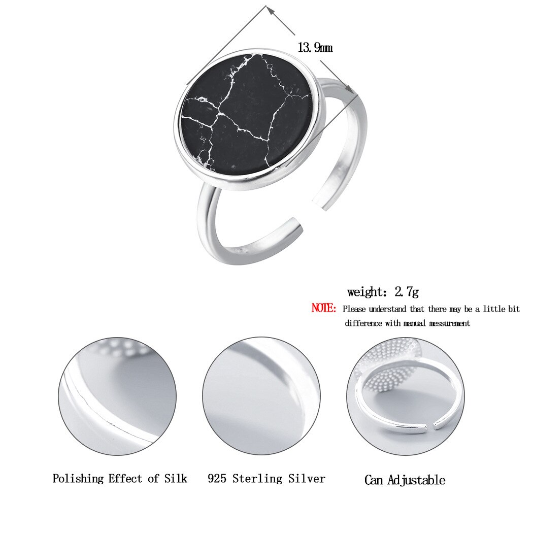 Nedar Creatieve Zwarte Steen Ring Wedding Ring Voo... – Vicedeal