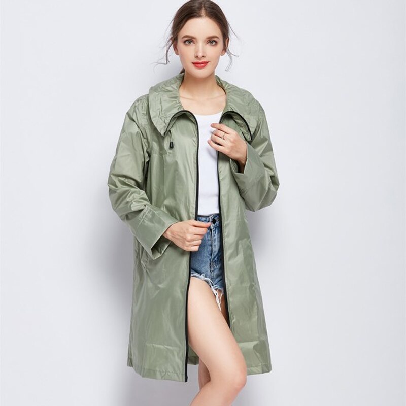 Mode Ademend Vrouwen Lange Regenjas Poncho Dikke D... – Vicedeal
